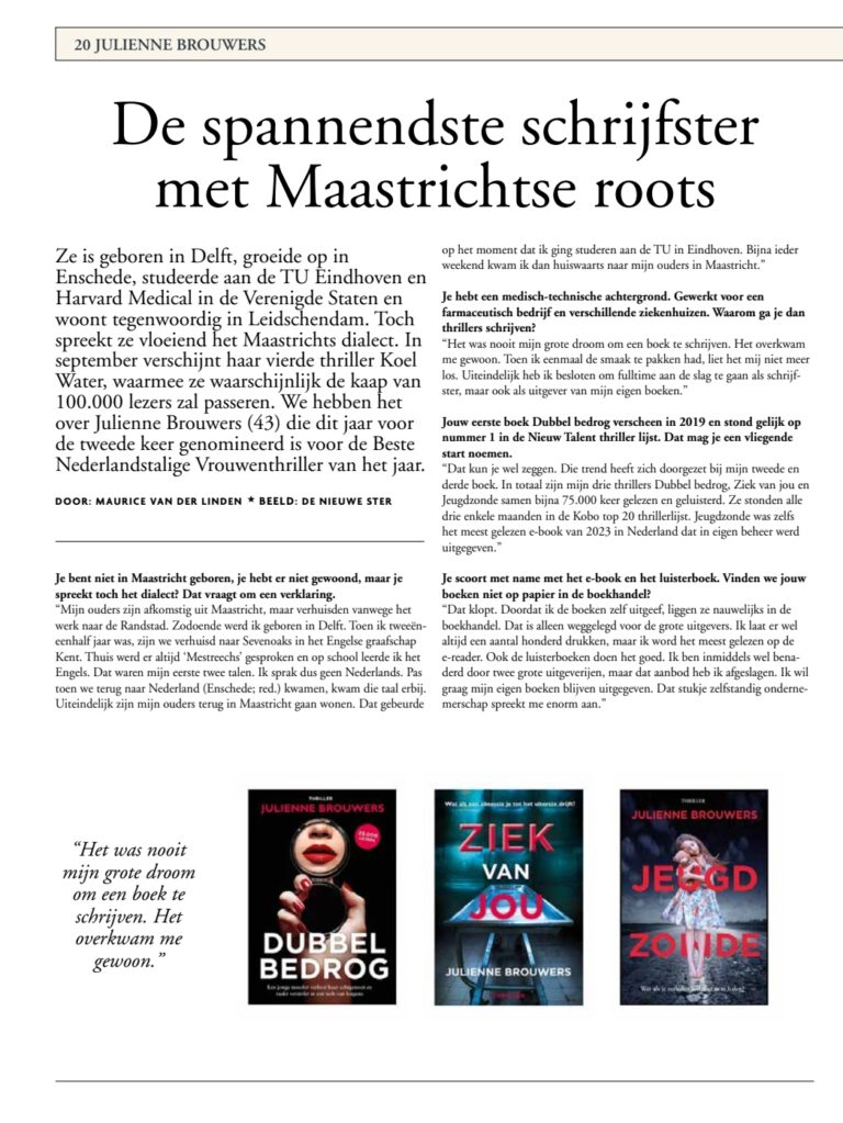 Interview Julienne Brouwers met De Nieuwe Ster - Julienne Brouwers Interview Julienne Brouwers met De Nieuwe Ster - Julienne Brouwers